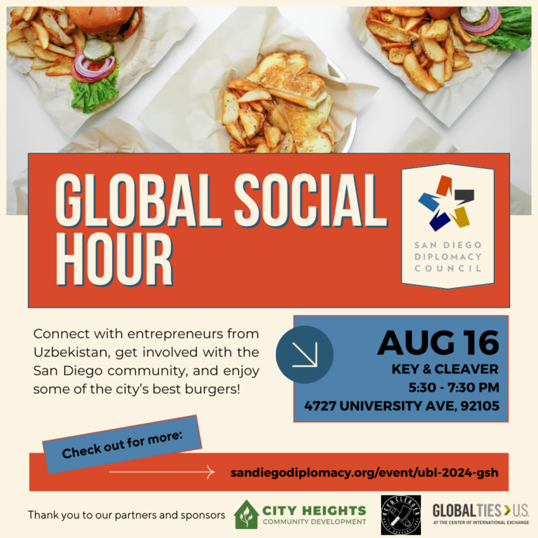UBL Global Social Hour Flyer - San Diego Diplomacy Council